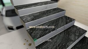 Black River Granite with Carrara White Tiles stairs - Marble Pk