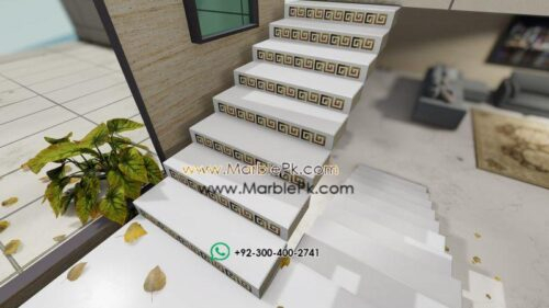 Versace Riser -WHITE + white - onyx stairs - Marble Pk