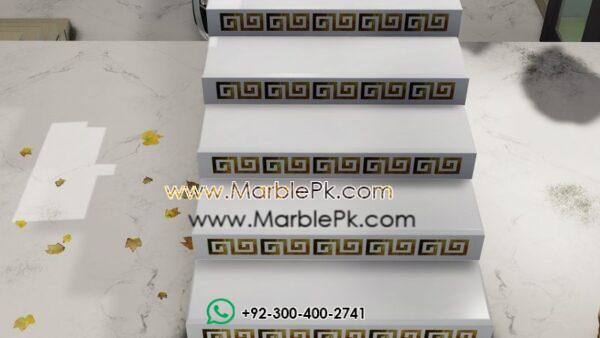 Versace Riser -WHITE + white - onyx stairs - Marble Pk