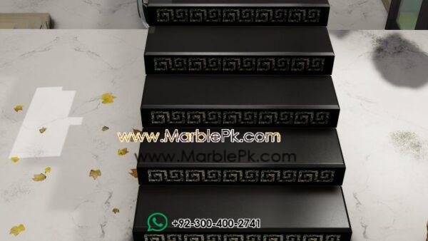 Versace Riser -black + black - baltic brown stairs - Marble Pk