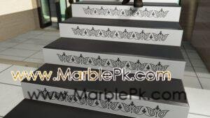 jet black granite + Black & White Riser A stairs - Marble Pk